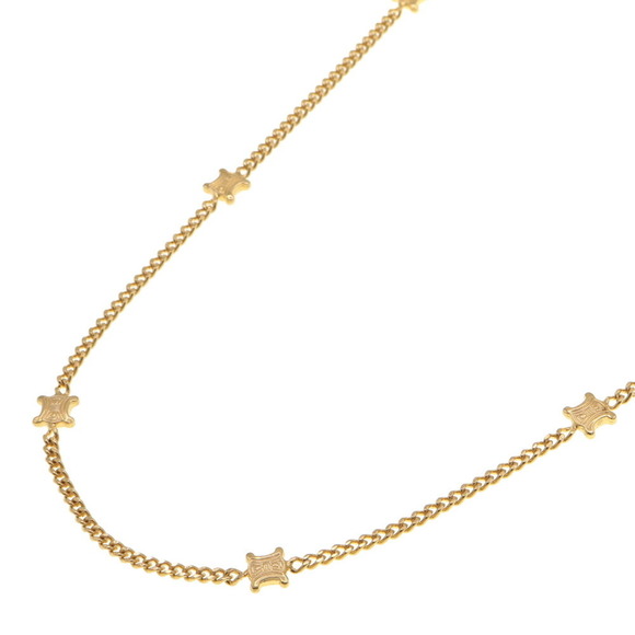 Celine | Jewelry | Celine Necklace Gold Metal Long Triomphe Womens ...
